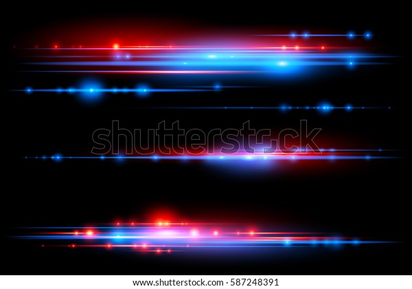 Light Flares Red Blue Stock Vector (Royalty Free) 587248391