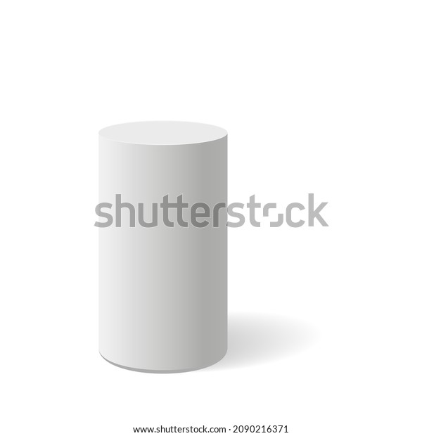 Light Gray Cylinder Template Isolated On Stock Vector (Royalty Free ...