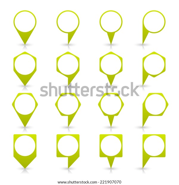 Light Green Blank Map Pin Sign Stock Vector (Royalty Free) 221907070
