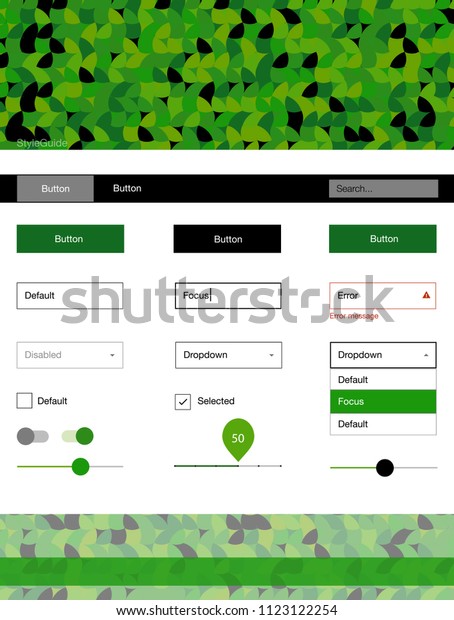 Light Green Yellow Vector Ui Kit Stock Vector (Royalty Free) 1123122254 ...