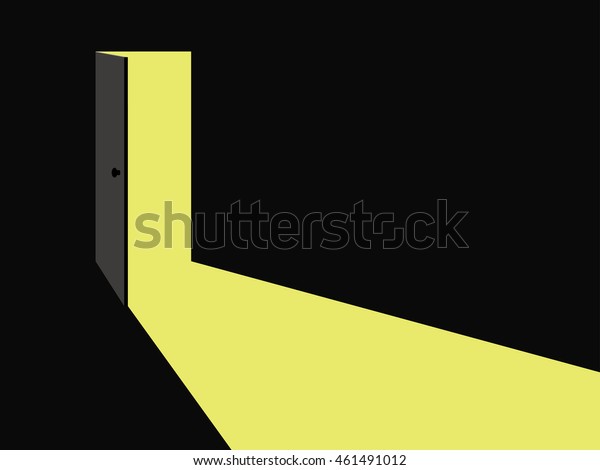 Light Open Door Vector Illustration Stock Vector Royalty Free 461491012