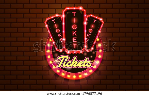 Light Sign Ticket Booth Brickwall Background Stock Vector (Royalty Free ...