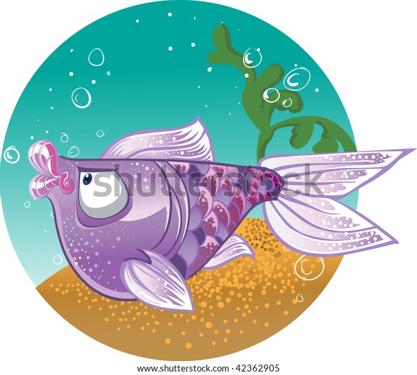 Light Violet Fish On Bacground Stock Vector (Royalty Free) 42362905 ...