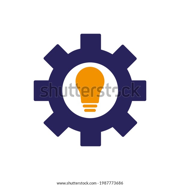 Lightbulb Cog Wheel Flat Icon Stock Vector (Royalty Free) 1987773686 ...