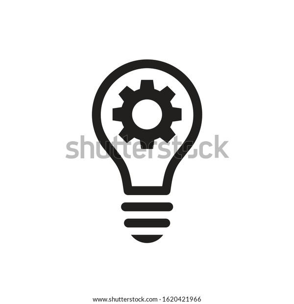 Lightbulb Gear Cog Concept Black Icon Stock Vector (Royalty Free ...