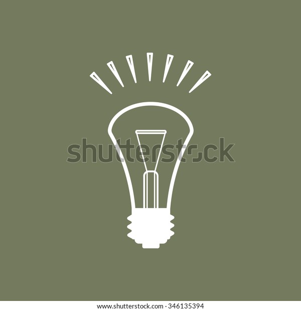 Lightbulb Icon Illumination Symbol Flat Vector Stock Vector (Royalty ...