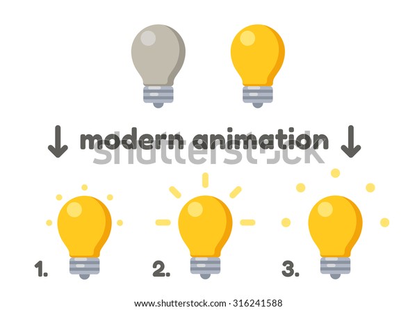Lightbulb Icon Turning On Animation Frames Stock Vector (Royalty Free ...