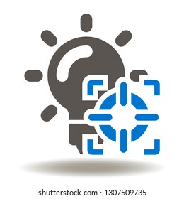 Lightbulb Target Icon Vector Goal Idea Stock Vector (Royalty Free ...