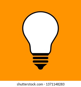 Lightbulb Vector Icon On Orange Background Stock Vector (Royalty Free ...