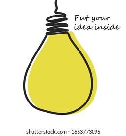 Lightbulb Vector Isolated Background Place Text Stock Vector (Royalty ...