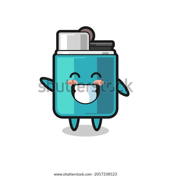 Lighter Cartoon Character Doing Wave Hand Stock Vector (Royalty Free ...