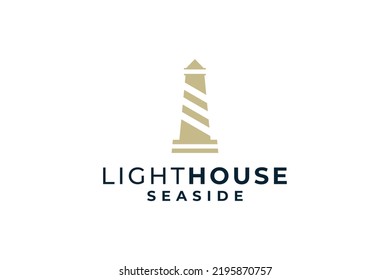 Lighthouse Beacon Light Sea Logo Design Stock Vector (Royalty Free ...