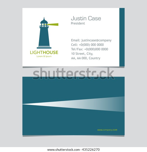 Lighthouse Business Sign Business Card Vector Stock Vector (Royalty ...
