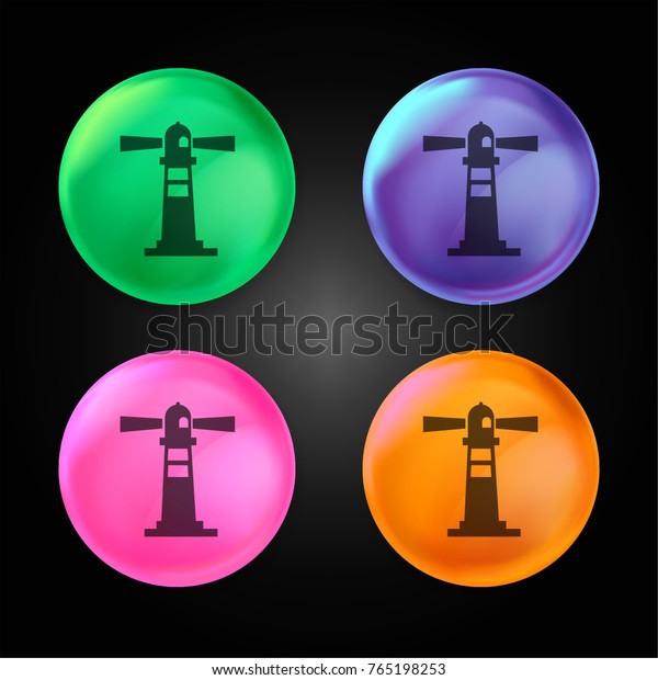 Lighthouse Flashing Lights Crystal Ball Design Stock Vector (Royalty ...