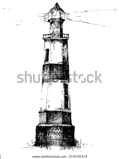 Lighthouse Hexagonal Old Retro Simple Illustration Stock Vector ...