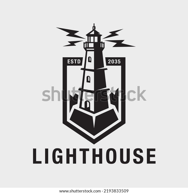 Lighthouse Logo Design Maritime Harbor Icon Stock Vector (Royalty Free ...