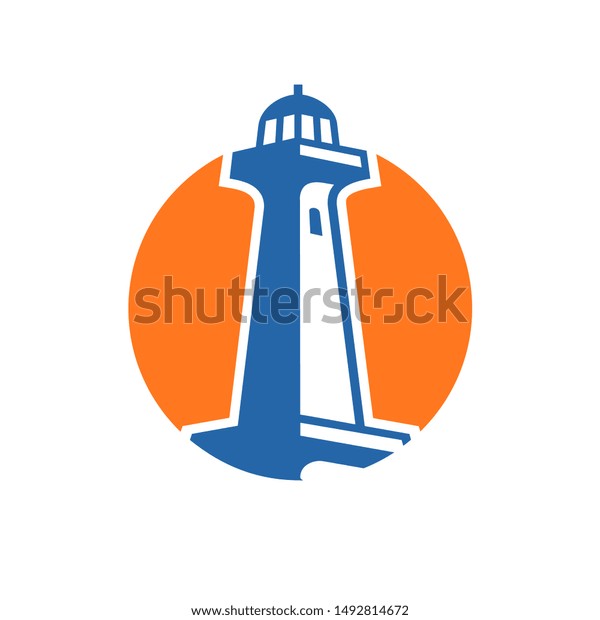 Lighthouse Logo Design Template Safety Beach Stock Vector (Royalty Free ...