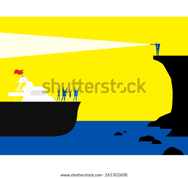 Lighthouse Man Stock Vector (Royalty Free) 265302608 | Shutterstock