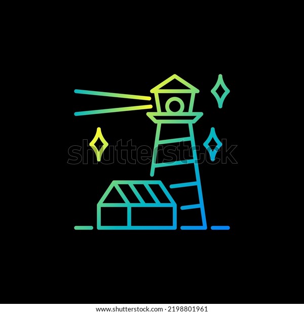 Lighthouse Night Stars Vector Concept Colorful Stock Vector (Royalty ...