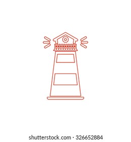 Lighthouse Red Outline Vector Pictogram On Stock Vector (Royalty Free ...