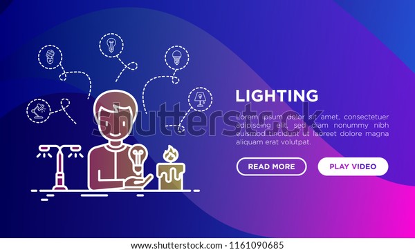 Lighting Concept Man Starting Use Light Stock Vector (Royalty Free ...