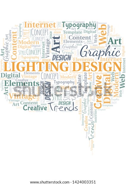 Lighting Design Word Cloud Wordcloud Made: vector de stock (libre de ...