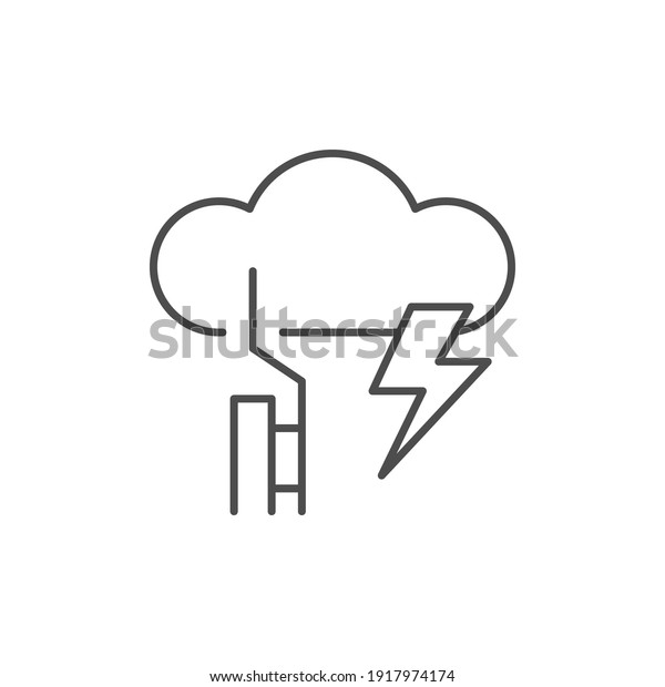 Lighting Rod Line Outline Icon Stock Vector (Royalty Free) 1917974174 ...