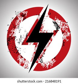 Lighting Thunder Sign Circle Illustration Stock Vector (Royalty Free ...