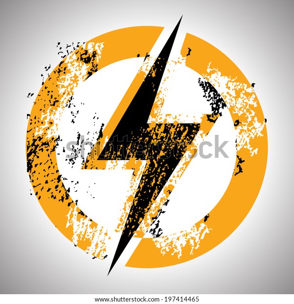 Lighting Thunder Sign Circle Illustration Stock Vector (Royalty Free ...
