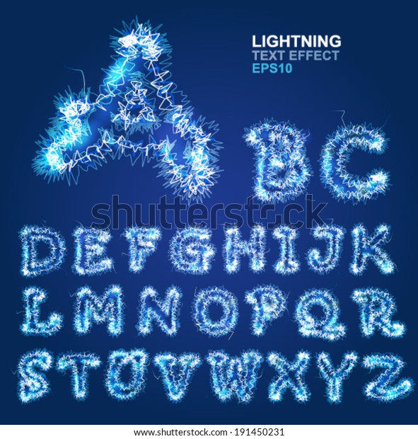 Lightning Alphabet Electric Text Effect Stock Vector (Royalty Free ...