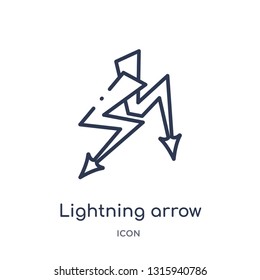Lightning Arrow Icon Technology Outline Collection Stock Vector ...