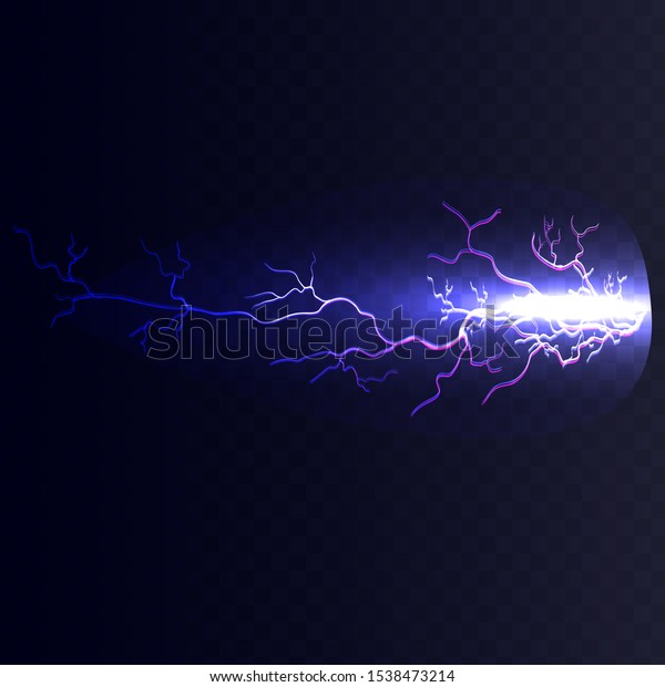 Lightning Beautiful Flash On Dark Background Stock Vector (Royalty Free ...