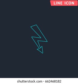 Lightning Blue Outline Vector Icon Contour Stock Vector (Royalty Free ...