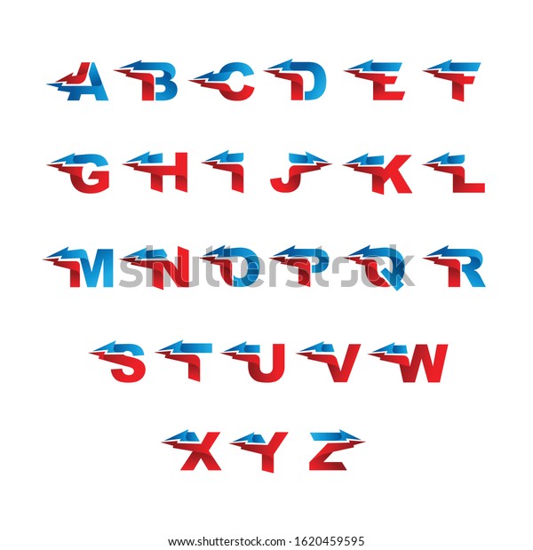 Lightning Bolt Alphabet Concept Design Letters: เวกเตอร์สต็อก (ปลอดค่า ...