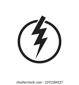 Lightning Bolt Circle Icon Design Isolated Stock Vector (Royalty Free ...