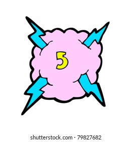 Lightning Bolt Electric Number Five Cloud: เวกเตอร์สต็อก (ปลอดค่า ...
