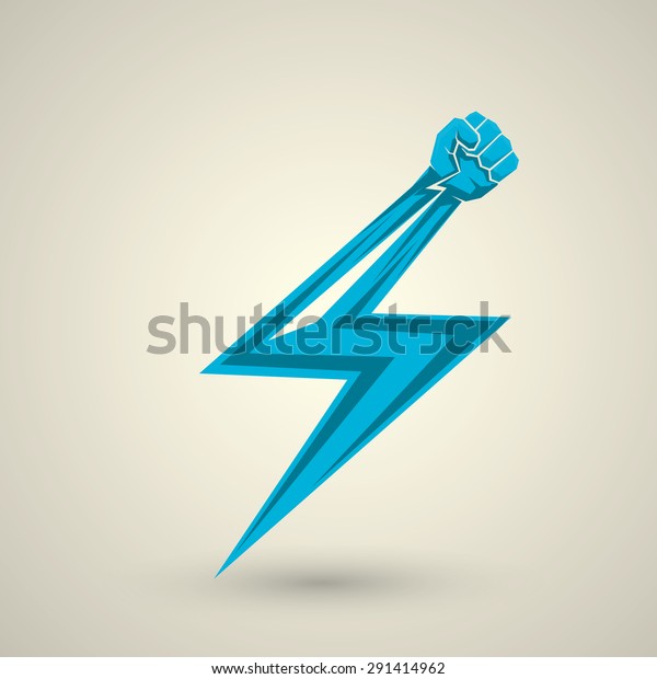 Lightning Bolt Fist Vector Fist Icon Stock Vector (Royalty Free ...