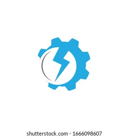 Lightning Bolt Gear Icon Logo Creative Stock Vector (Royalty Free ...