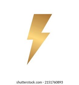 Lightning Bolt Icon Gold Gradient Stock Vector (Royalty Free ...