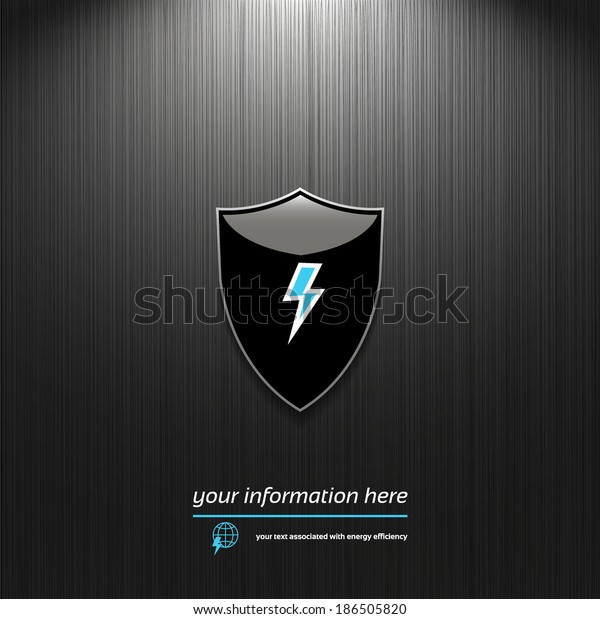 Lightning Bolt Icon Image On Shield Stock Vector (Royalty Free) 186505820