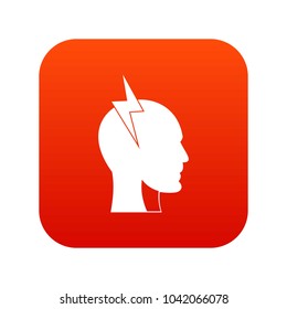 Lightning Bolt Inside Head Icon Digital Stock Vector (Royalty Free ...