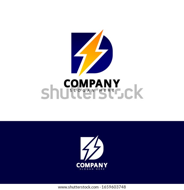 Lightning Bolt Letter D Logo Stock Vector (Royalty Free) 1659603748 ...