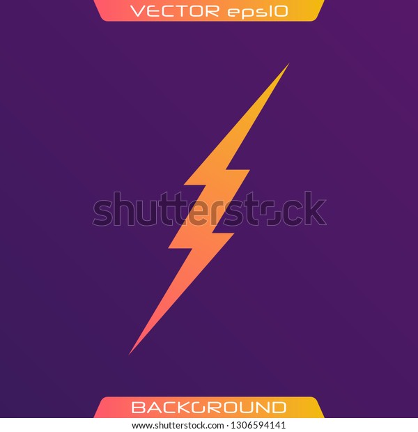 Lightning Bolt Minimal Simple Flat Symbol Stock Vector (Royalty Free ...