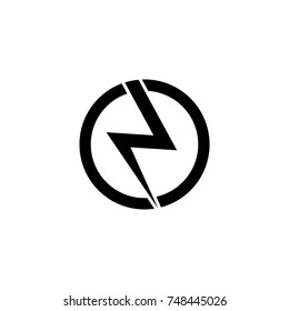 Lightning Bolt Symbol Circle Logo Icon Stock Vector (Royalty Free ...
