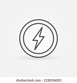 Lightning Circle Vector Outline Icon Electricity Stock Vector (Royalty ...