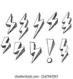 Lightning Doodle Sketch Stock Vector (Royalty Free) 1167967057 ...
