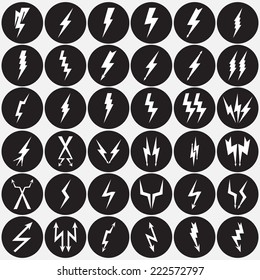 Lightning Flat Icons Set 36 Vector Stock Vector (Royalty Free) 222572797 | Shutterstock