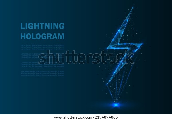 Lightning Hologram Low Poly Wireframe Style Stock Vector (Royalty Free ...