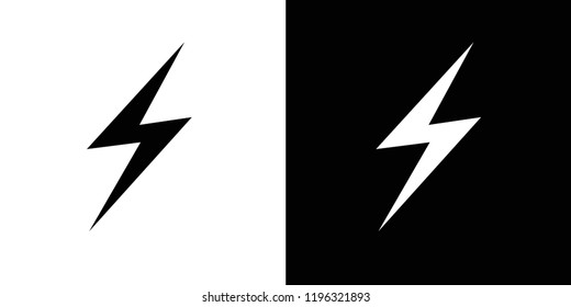 Lightning Icon On Black White Backround Stock Vector (Royalty Free ...