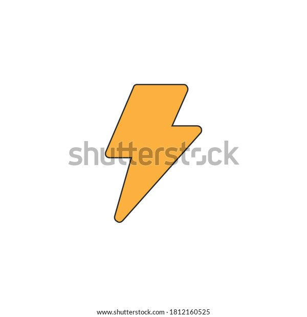 Lightning Icon Shock Symbol Storm Electrical: เวกเตอร์สต็อก (ปลอดค่า ...